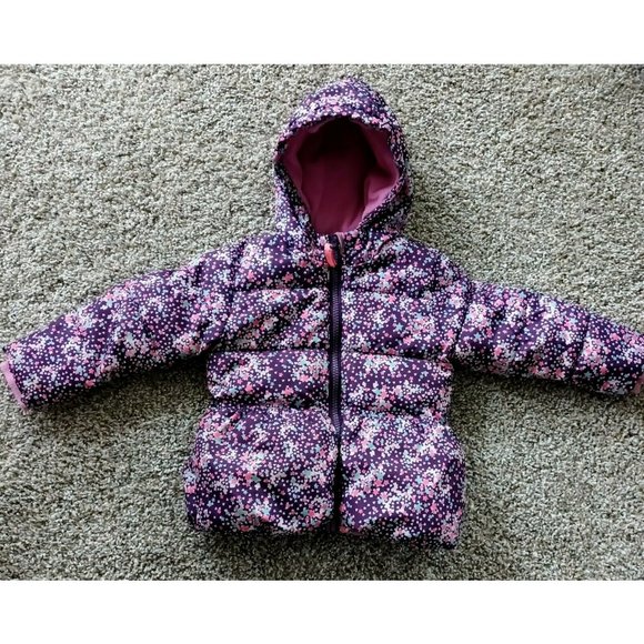 Cat & Jack | Jackets & Coats | Little Girls Hooded Puffy Jacket Floral ...